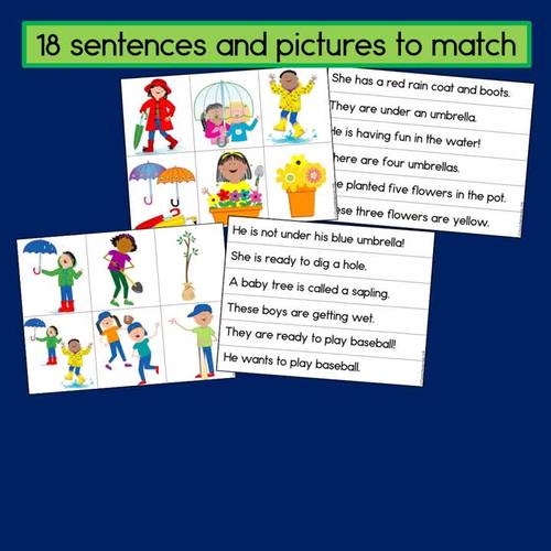 Spring Matching Picture to Sentence | Reading Comprehension and Writing
