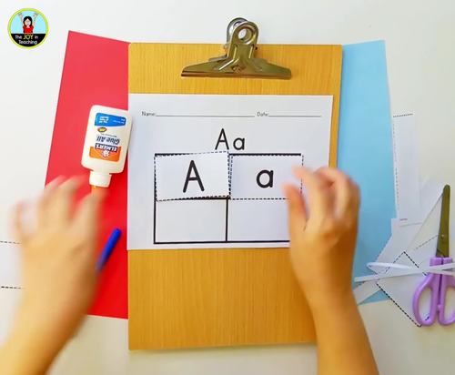 Pre-K Alphabet Cut and Paste Activity (Lowercase and Uppercase Letters)