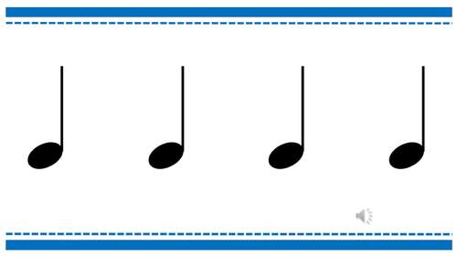 Music Rhythm Cards #1 with Audio and Quiz - Music Distance Learning