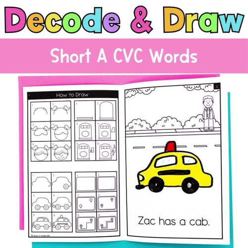 *HALF OFF *Short A Decodable Readers CVC Words Decode and Draw Books ...