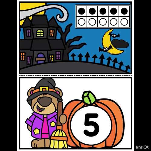 Halloween Number Matching Cards Bundle | Numbers 0–20 with Frames