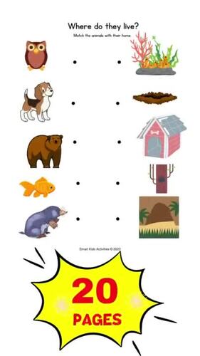 Welcome Back to School Kindergarten and 1st Grade Animals and Habitats ...