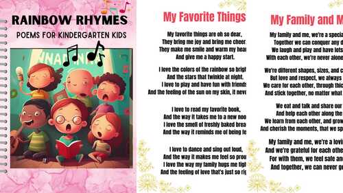Rainbow Rhymes : Poems for Kindergarten Kids by PRO version | TPT