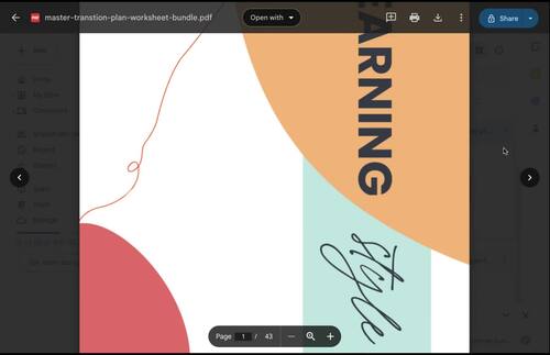 Transition Plan Worksheet Bundle | Printable PDF Packet by Legit Learning