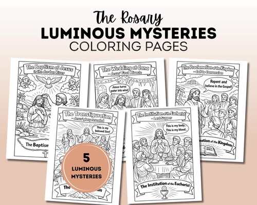Luminous Mysteries of the Rosary Coloring Pages | Catholic Religious ...