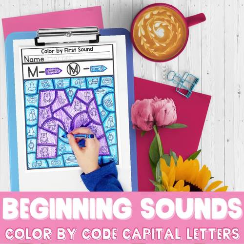 Beginning Sounds Color by Code Worksheets Coloring Pages Alphabet Back ...