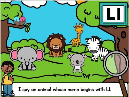 Interactive I Spy Beginning Sounds - Animal Edition | Distance Learning