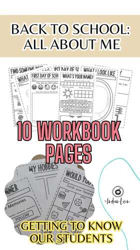 Back to School All about me Workbook by The Indian Lion | TPT
