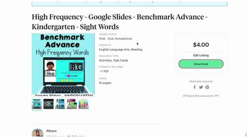 High Frequency - Google Slides - Benchmark Advance - Kindergarten ...