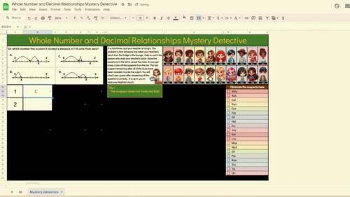Google Sheets 4th Grade Mystery Detective Whole Number and Decimal ...
