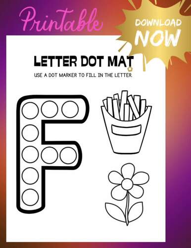 Letter F Dot Marker Page Printable Learn Letter F Activity Preschool ...