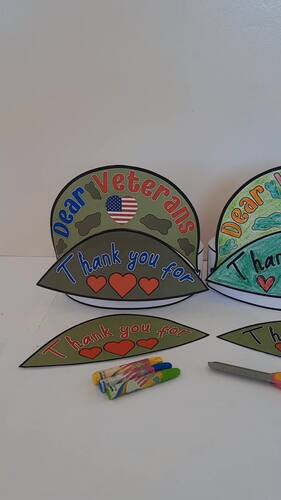 Veterans Day Thank you Hat Craft | Veterans Day Writing Crown Headband