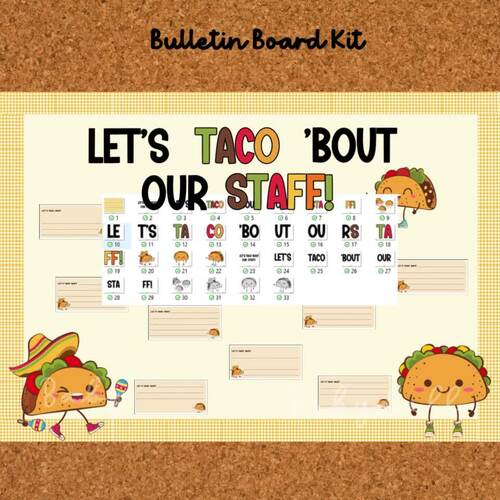 TACO Shout-Out Bulletin Board Kit Staff Appreciation Notes & Printable ...