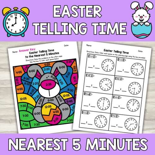 Easter Telling Time to the Nearest 5 Minutes | Analog Clock Center