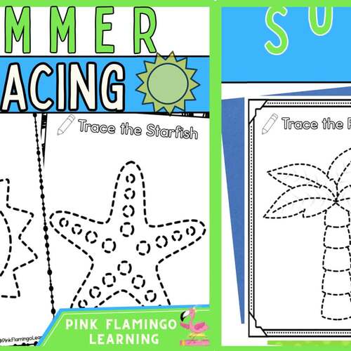Summer Tracing Practice Worksheets for Preschool PreK and Kindergarten