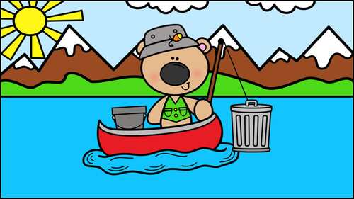Funny Bear Fishing | Interactive Slide Show | AAC Core Vocabulary | PreK