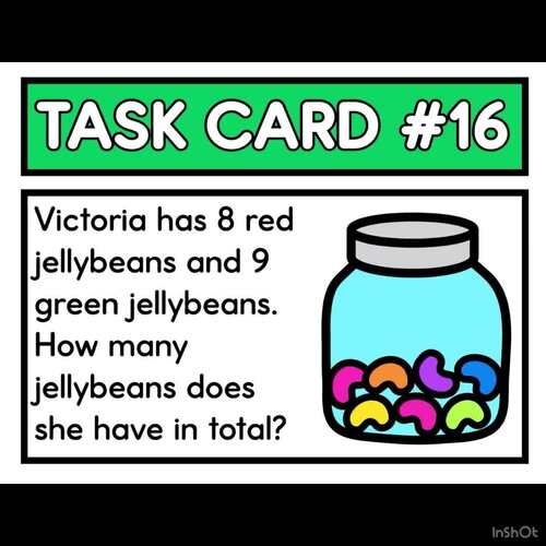Measurement Themed Task Cards: Addition & Subtraction Within 20 Word ...