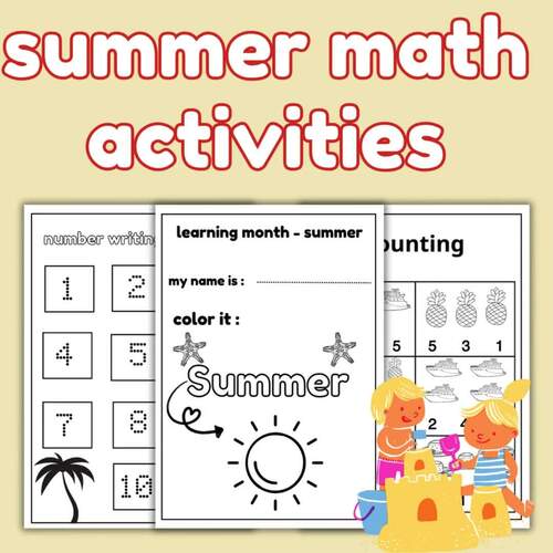 Summer math activities worksheet (Preschool) summer math worksheets