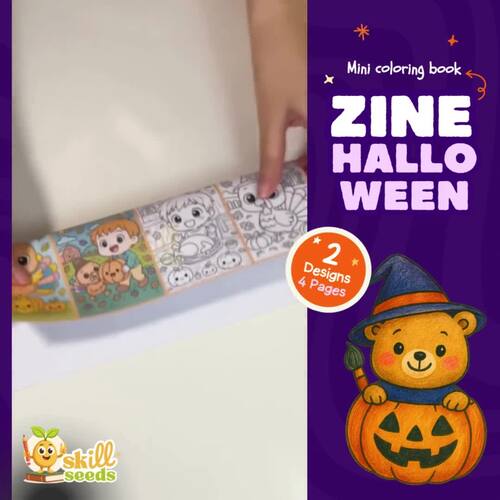 Zines: Halloween Mini Coloring | Cute Bear, Cat & Bunny | 2 Adorable ...