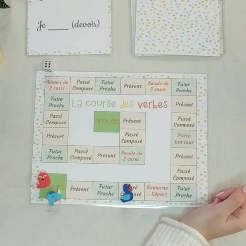 French Verbs Board Game - Course des verbes - Niveau intermédiaire
