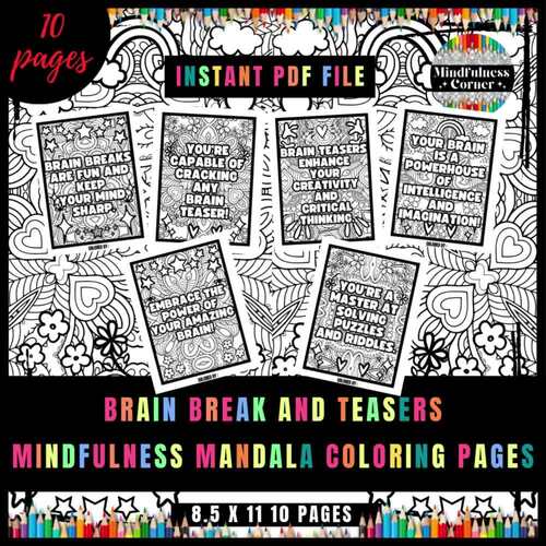 Brain Break And Brain Teasers Activities, Positive Affirmations ...