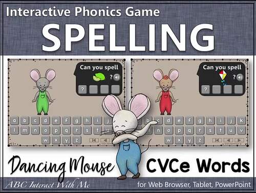 CVCe Spelling Game Long Vowels Magic E Interactive Game {Dancing Mouse}