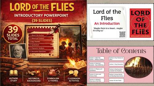 Lord of the Flies Introduction PPT- Author, Context Allegory & Pre-reading