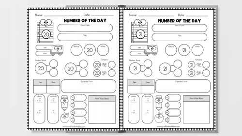 Number Of The Day 1st-2nd Grade (1-99) Math Center Morning Work Homework