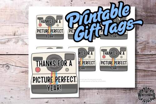 Printable “Picture Perfect Year” Camera Gift Tags | End of Year Thank You