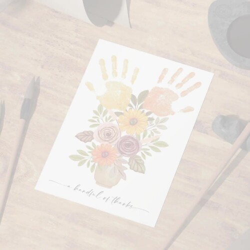 Thanksgiving Handprint Craft Fall Flower Bouquet November Craftivity ...