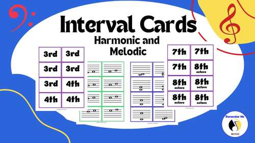 Music Interval Flash Cards, Classroom Music Theory Band Orchestra Choir ...