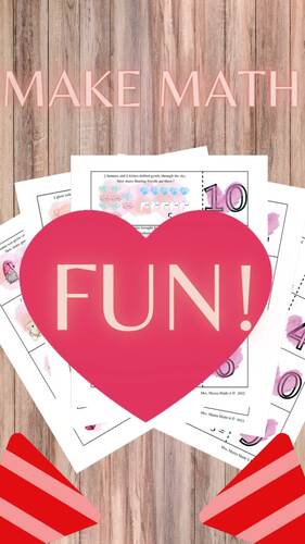 Valentine's Math Addition Flip Cards Basic Math Kindergarten 1st Grade ...