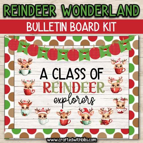 Reindeer Wonderland Bulletin Board Kit Christmas Classroom Decor ...