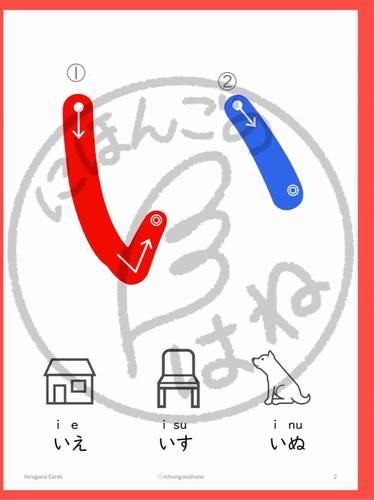 Hiragana Cards - Colour - Japanese Alphabet Flashcards for Beginners