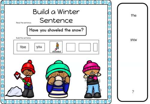 Distance Learning | Build a Sentence | Winter | January | Boom Cards