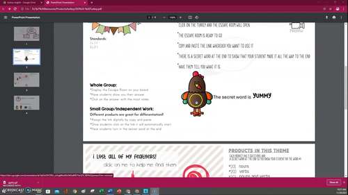 Thanksgiving Nouns and Verbs #207 - 3 Turkey Escape Rooms by Seconds ...