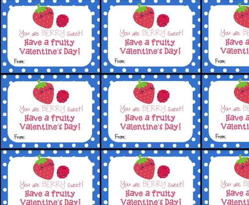 Fruit Snacks Valentine's Day Gift Tag- You are berry sweet! | TPT
