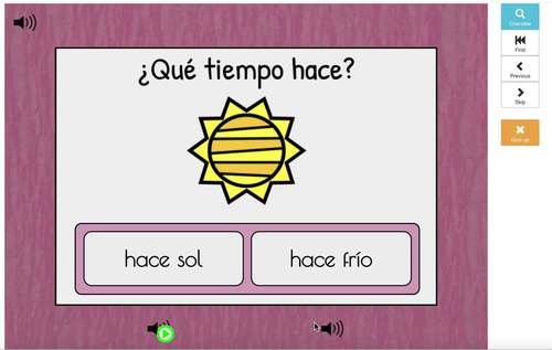 Spanish Boom Cards / Digital Task Cards--Weather / ¿Qué tiempo hace?