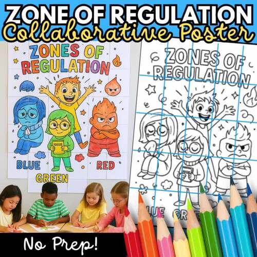 Zones of Regulation Posters | Collaborative Coloring Activity | SEL ...
