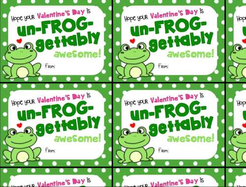 Frog Valentine's Day Gift Tag- Hope your Valentine's Day is un-FROG ...