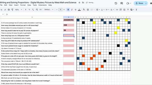 Write and Solve Proportions: Math Mystery Picture by Mata Math and Science