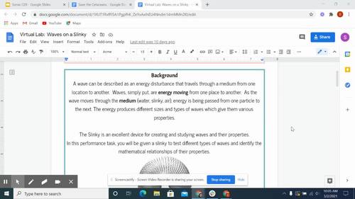 Sound Waves Virtual Lab and CER HS-PS4-1 by Happy Teacher Heart | TpT