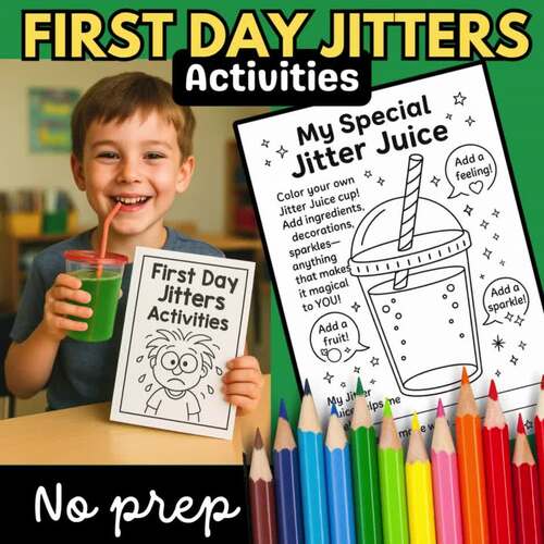 First Day Jitters Activity | Back to School Booklet & SEL Worksheets K–3