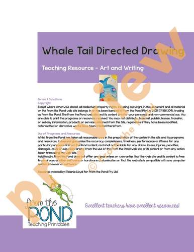 Whale Tail Directed Drawing and Writing Pages - Long A by From the Pond