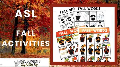 ASL Fall Activities by Mrs Burgen's Sign Me Up | TPT