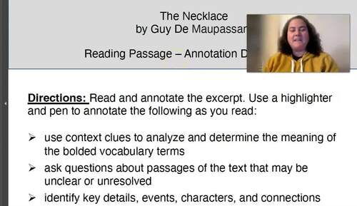 The Necklace - Reading-Passage-for-High-Schoolers | TPT