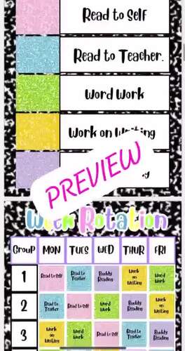 Daily 5 Activity Bundle- Schedule, Word Work, Reading Logs, Writing ...