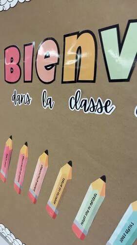 Bienvenue French Bulletin Board Back to School Display - Classroom ...