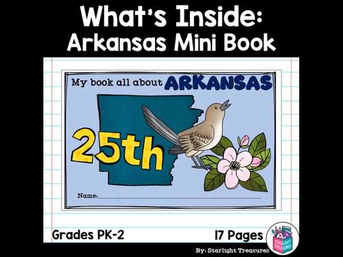 Arkansas Mini Book for Early Readers - A State Study by Starlight Treasures
