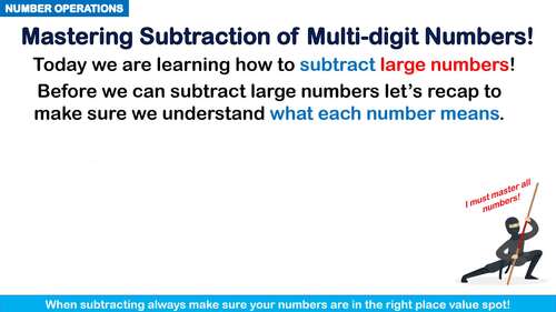 Subtracting Multi-Digit Numbers PowerPoint Slides. Teaching Slides ...
